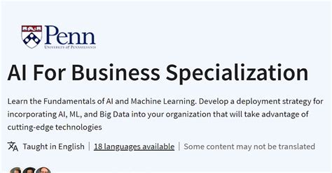 AI For Business Specialization Computer Languages Clcoding