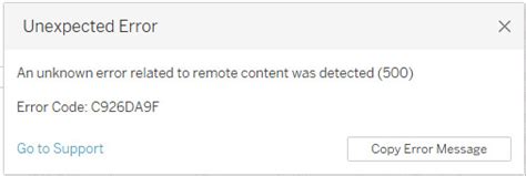 C926da9f An Unknown Error Related To Remote Content Was Detected 500