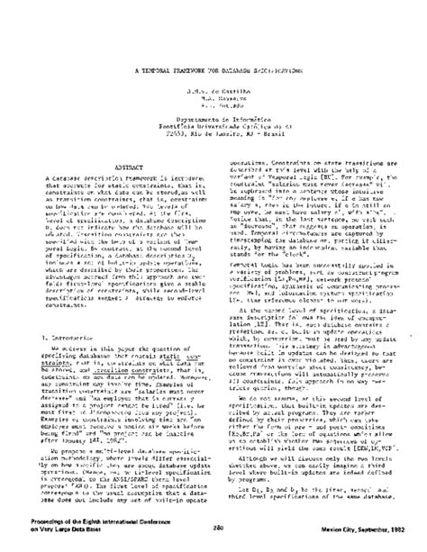 Pdf A Temporal Framework For Database Specifications