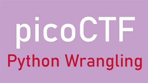 Picoctf Python Wrangling Youtube