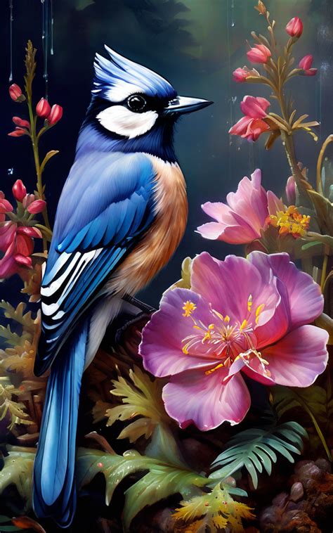 Beautiful Jay Wildflowers Watercolor By K Ingrid Playground