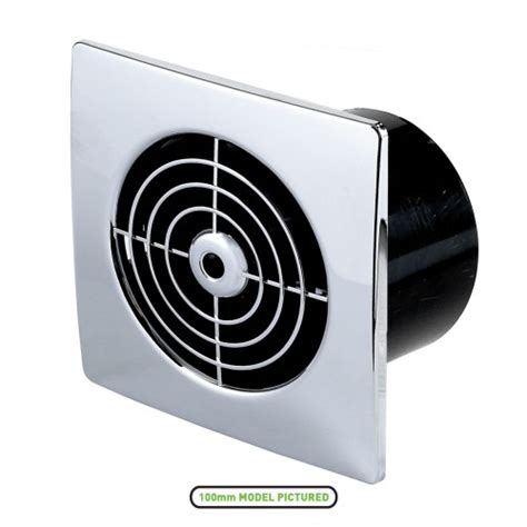 Manrose Lo Profile Mm Square Chrome Extractor Fan With Timer UKES