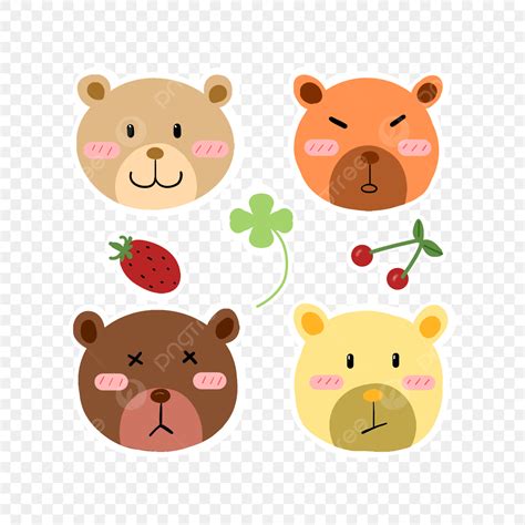 한국 곰 귀여운 큰 머리 스티커 한국 곰 아름다운 큰 머리 스티커 Png 일러스트 및 Psd 이미지 무료 다운로드 Pngtree