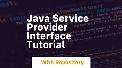 Java Service Provider Interface Tutorial Youtube