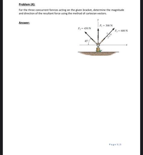 Solved Problem 1 For Three Concurrent Forces Acting On