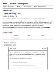 Week Critical Thinking Quiz PHI Informal Logic ACL G Pdf Week Critical Thinking