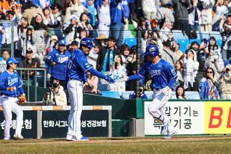 시범경기 첫 승 삼성라이온즈반가웠던 홈런포 3방
