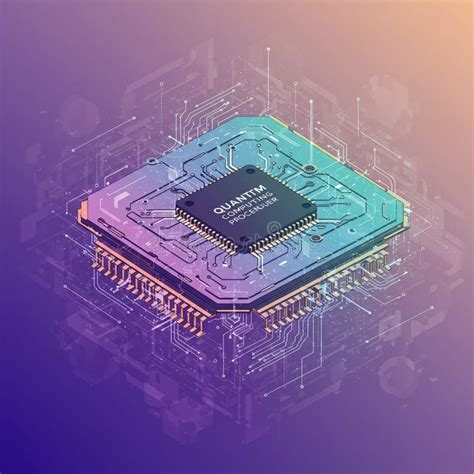 A Digital Illustration Of A Microchip Labeled Quantum Computing