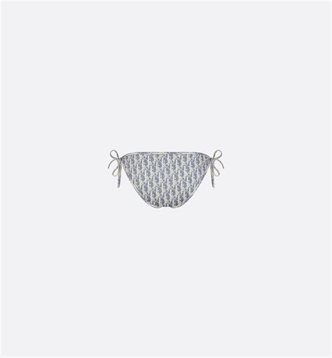 Dioriviera Bikini Bottom Blue And White Dior Oblique Technical Fabric
