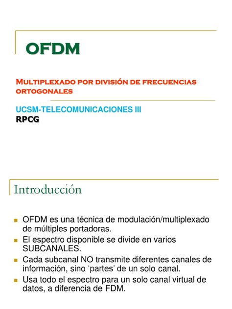Ofdm C Descargar Gratis Pdf Multiplexación Por División De Frecuencia Ortogonal Tecnología