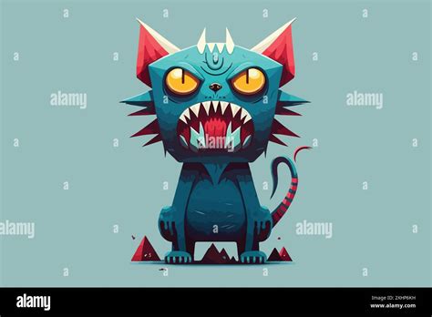 Cat Monster Vector Illustration Stock Vector Image And Art Alamy