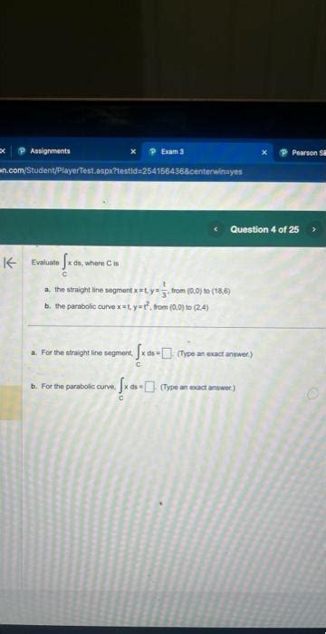 Solved Evaluate Cxds Where C Is A The Stright Line Chegg Com