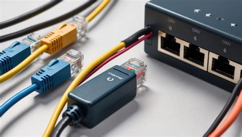 Close Up Of Network Cables Connected To A Router And Interface Panel