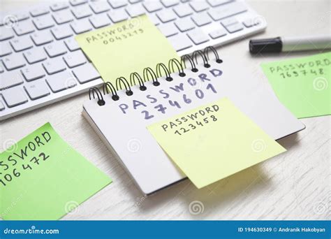 Password Message Written On Sticky Notes Stock Image Image Of Numbers
