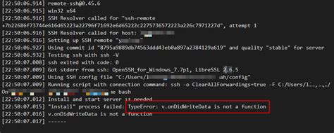 Unable To Connect To Remote Server Getting Error Install Process Failed Typeerror V