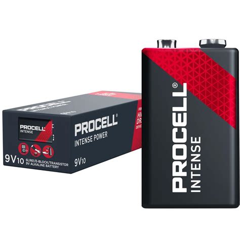 Alkaline Battery 6lf22 9v 10pk Batteries Intense Mx1604 Procell