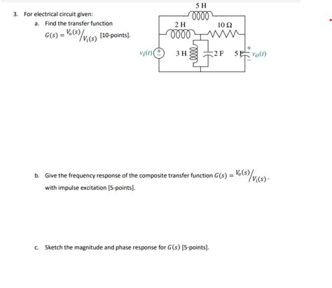 solved 3 for electrical circuit given a find the transfer