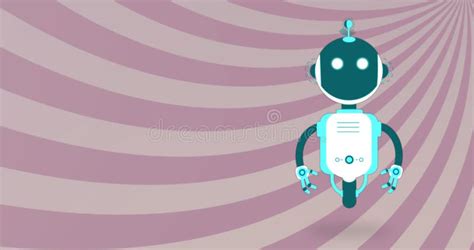 Animation Of Ai Chat Bot Over Colourful Striped Background Stock