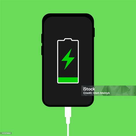 충전 전화 벡터 그림입니다 녹색 전화 배터리 아이콘입니다 에너지 표시 전화에 대한 스톡 벡터 아트 및 기타 이미지 전화