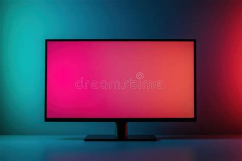Vibrant Gradient Screen Display In A Modern Home Entertainment Setup Stock Illustration