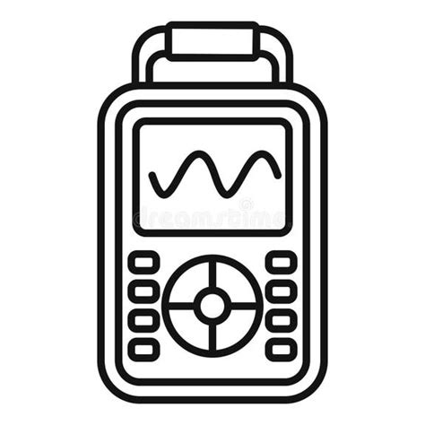 Digital Oscilloscope Showing Sinusoidal Signal Icon Outline Stock Illustration Illustration Of