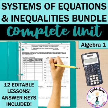 Systems Of Linear Equations And Inequalities Complete Unit Algebra Unit