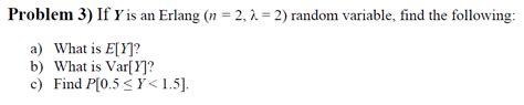 solved problem 3 if y is an erlang n 2 λ 2 random