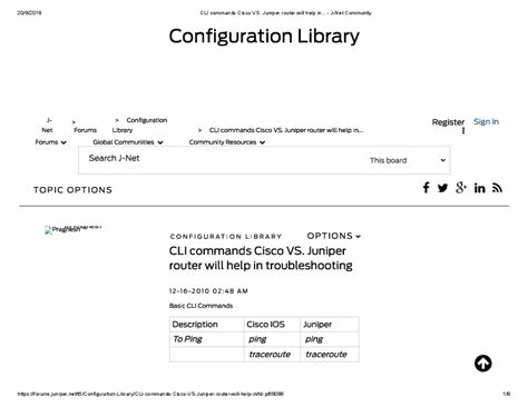 Pdf Cli Commands Cisco Vs Juniper Router Will Help In J Net