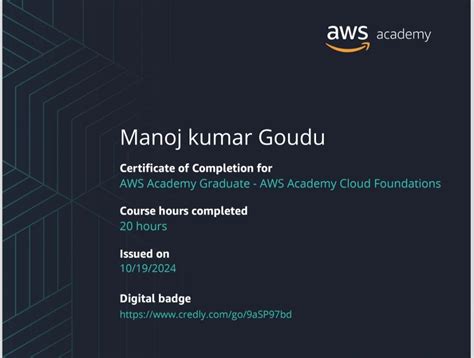 Manoj Kumar On Linkedin Aws Cloudcomputing Certification Learningjourney Awsacademy