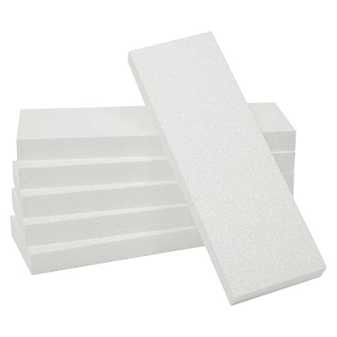6 Pack White Foam Sheets 1 Inch Thick Polystyrene Rectangle Blocks For Diy Crafts Art Supplies