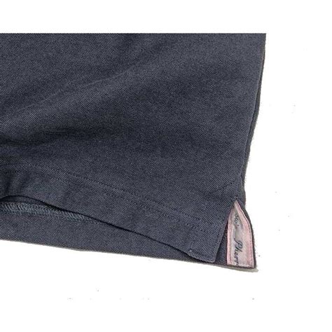 Pherrows 半袖ポロシャツ ワンポイント刺繍 クリングカラー 鹿の子 ポロシャツ 25s Pps1 フェローズ アメカジ ブラック