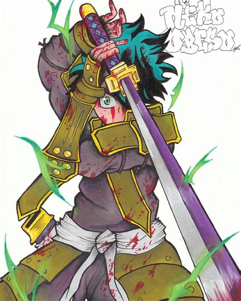 Nekoobeso On Instagram Deku Versión Samurai Ilustración Tradicional Formato A4 Bnha