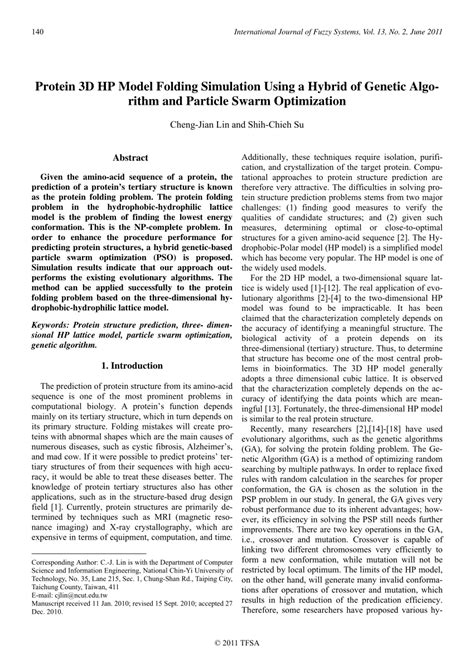 Pdf Protein 3d Hp Model Folding Simulation Using A Hybrid Of Genetic