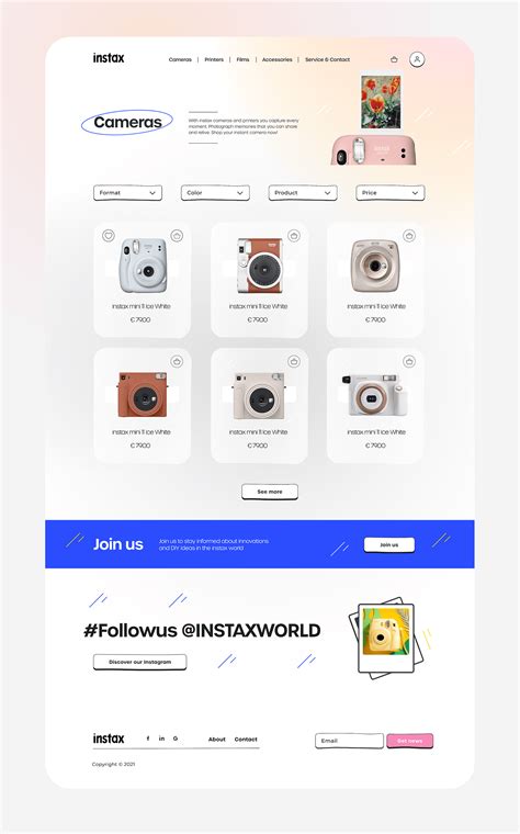 instax concept website on Behance