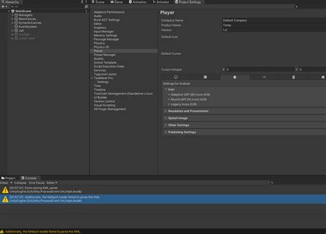 what is it [errors during xml parse] unity engine unity discussions