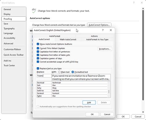 Cannot Save In Autocorrect Microsoft Qanda