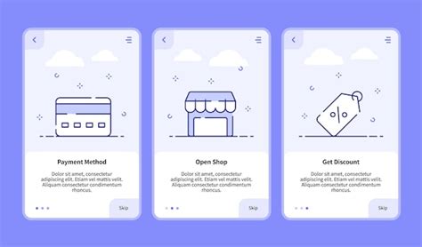 Premium Vector Commerce Onboarding Payment Method Open Shop Get