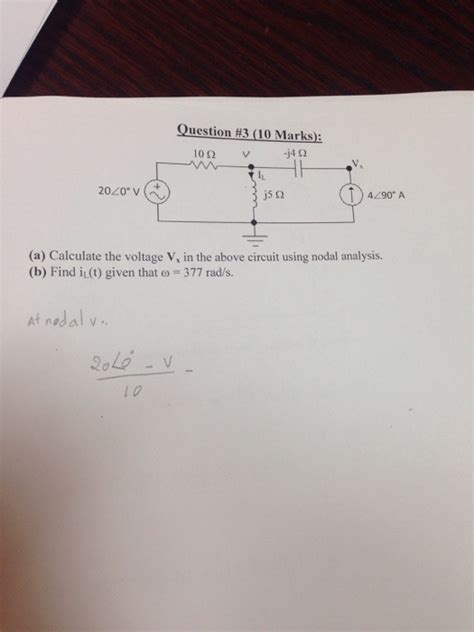 Solved Calculate The Voltage V X In The Above Circuit Chegg Com