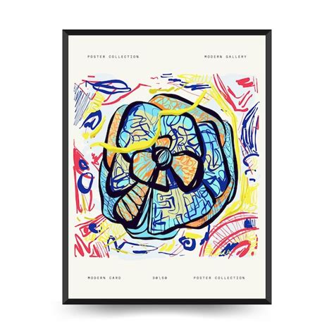 추상 미적 포스터 템플릿 현대 유행 마티스 그림 미술관 장식 전시회 프리미엄 벡터