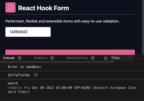 Issue Compare Dates For DirtyFields Issue React Hook Form React Hook Form GitHub