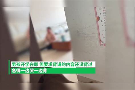 男孩开学前赶工期，边哭边背课文，表情令人忍俊不禁
