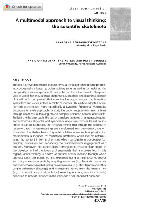 PDF A Multimodal Approach To Visual Thinking The Scientific Sketchnote