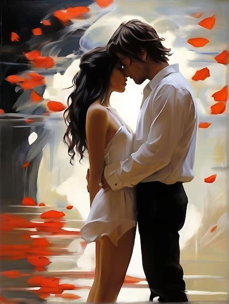 Romantic Couples Enjoying Sunset Premium Ai Generated Image