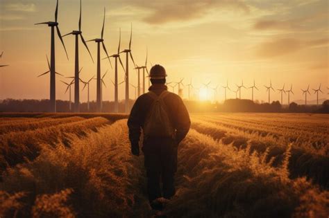 Premium Photo Engineer Analyzing And Optimizing Wind Turbine Performance With Digital Technology