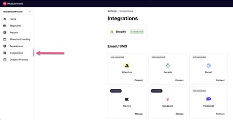Step Settings Integrations Wonderment