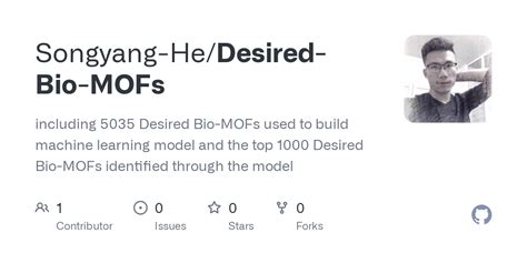 GitHub Songyang He Desired Bio MOFs Including Desired Bio MOFs Used To Build Machine