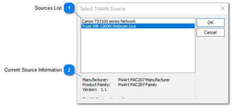 353231 Select Twain Source Window