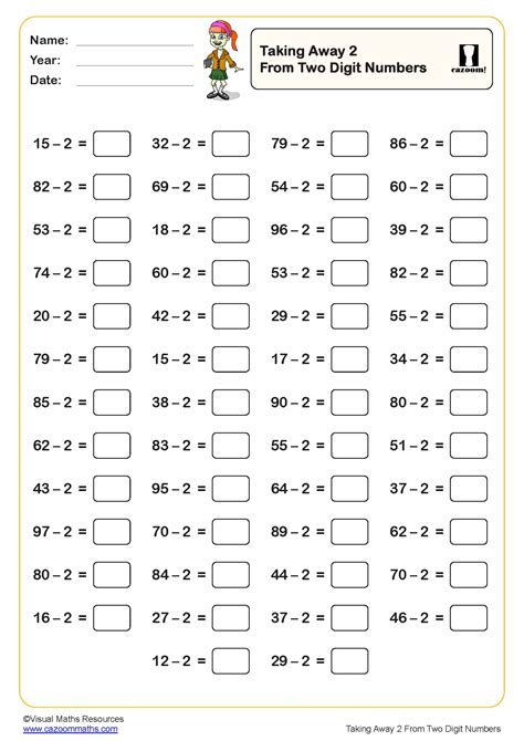 Taking Away From Two Digit Numbers Worksheet Questions OFF Worksheets Library