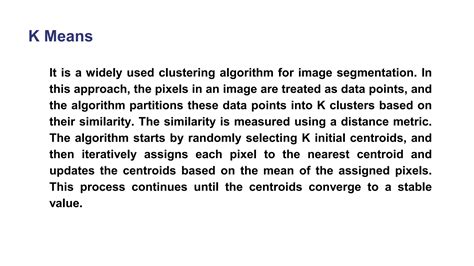 Clustering Algorithms Type In Image Segmentation Pptx