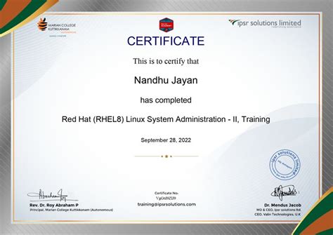 Nandhu Jayan On Linkedin Redhatcertification Rhel8 Linuxadmin Techachievement